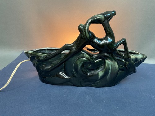 Vintage 40’s 50’s Gazelle Impala Deer TV Lamp Planter Light Black ...