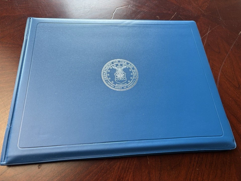 SKILCRAFT Air Force Award Certificate Binder Blue w/ Silver USAF Seal ...