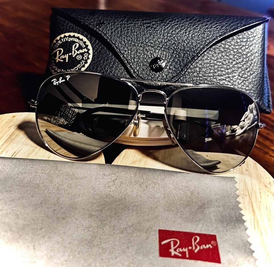 Ray Ban sunglasses aviator, 3025, Large 62mm,Silver / Mirrored Lens ...