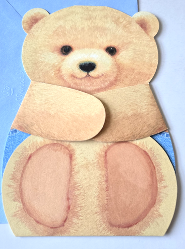 Greeting Card Hallmark Teddy Bear with Huggable Arms Money or Gift Card ...