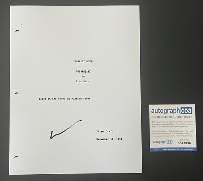 ERIC ROTH SIGNED FORREST GUMP FULL MOVIE SCRIPT & AUTOGRAPH COA ACOA | eBay