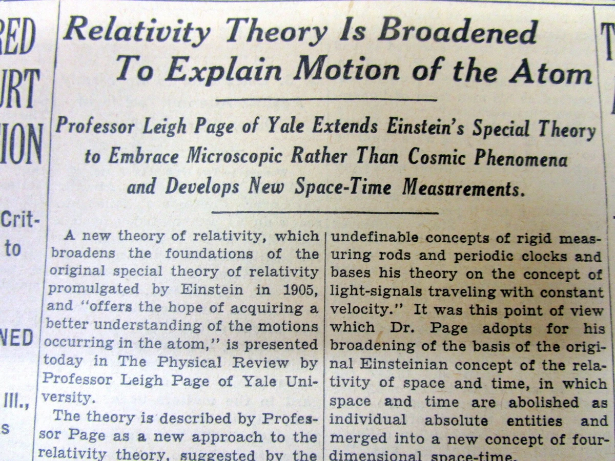 Albert Einstein Theory Of Relativity Paper