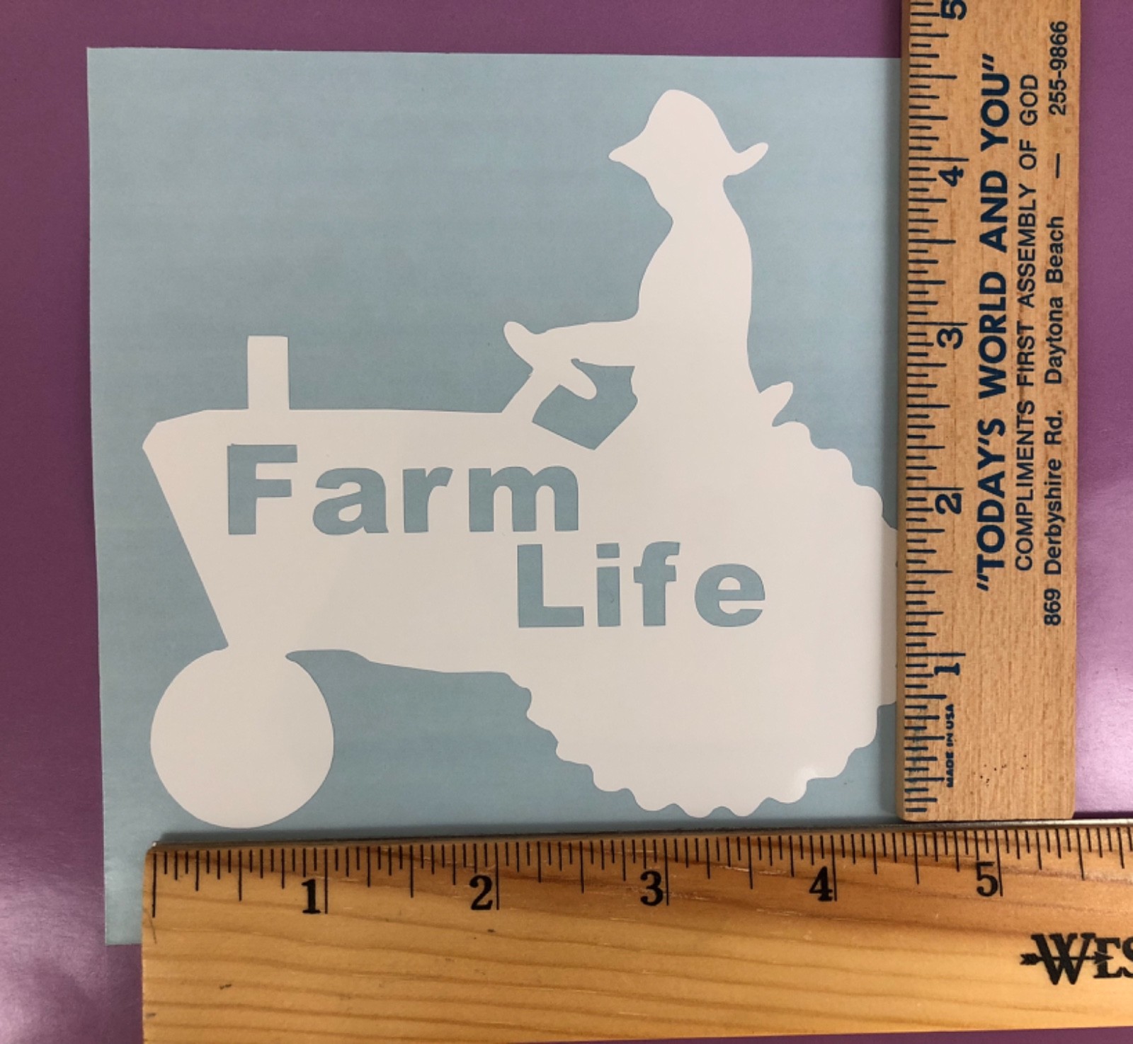 Farm Life Tractor White Vinyl Decal Bumper Sticker Window Car ...