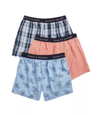 NWT. Tommy Hilfiger. 3 Pack. Slim Fit Woven Boxer. Lobster Print. MRSP ...