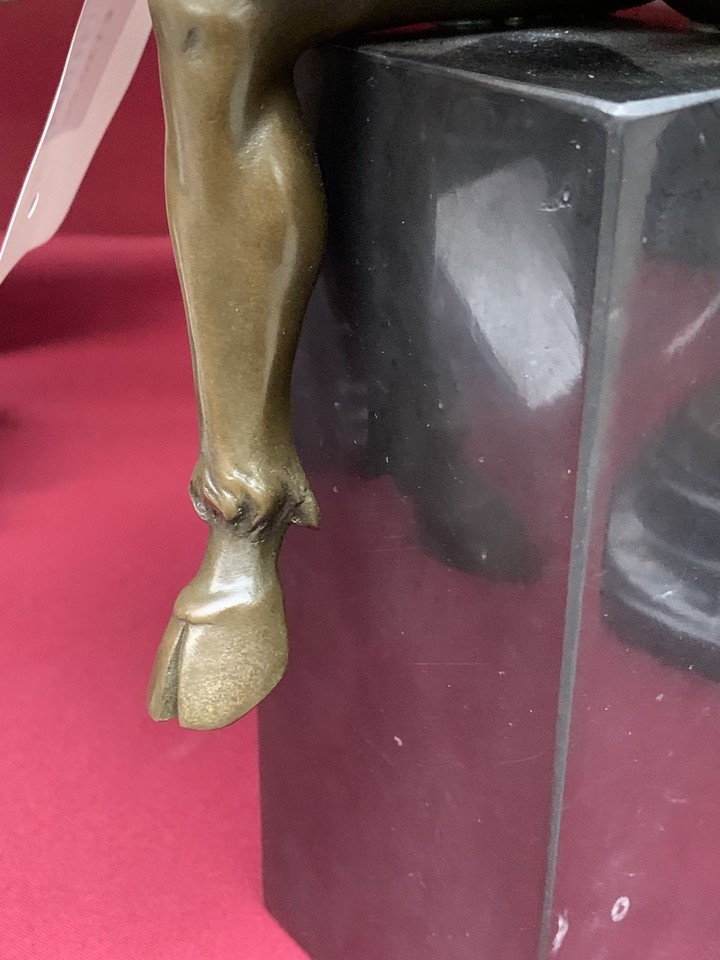 Bronze Devil Sculpture Statue Satyr Skull Mori Marble Deco Gothic SATAN ...
