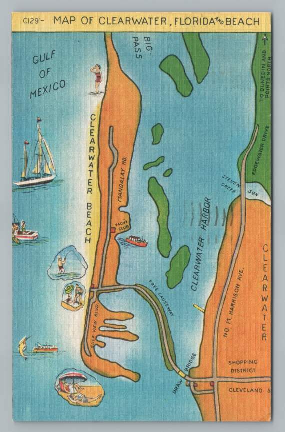 Map Clearwater Beaches Florida Clearwater Beach Tides & Fishing Times