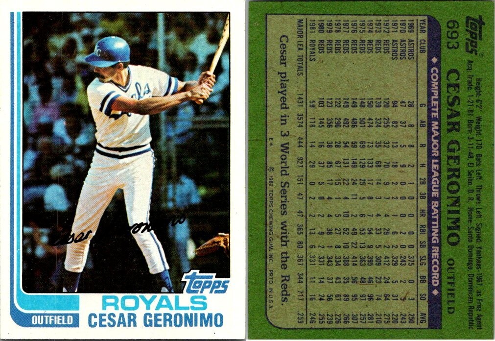 1982 Topps Baseball #693 Cesar Geronimo | eBay