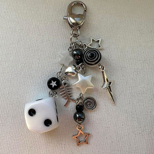Star Vortex Key Chain Goth Fish 8 Ball Dice Keychain Emo Fashion Unisex ...