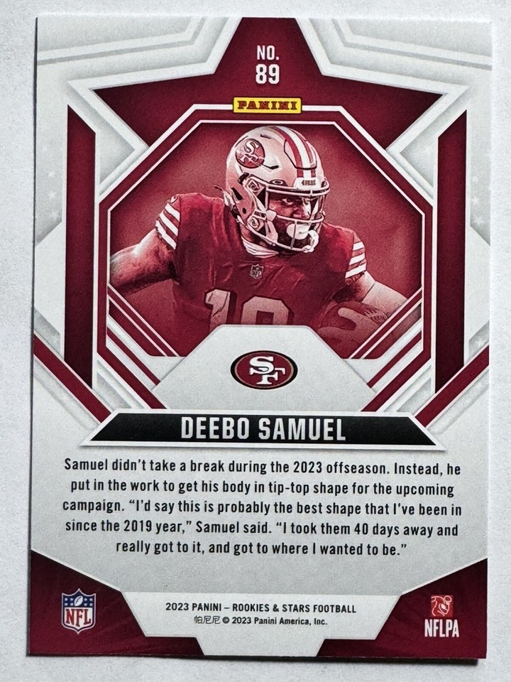 DEEBO SAMUEL San Francisco 49ers 2023 Panini Rookies & Stars Football ...