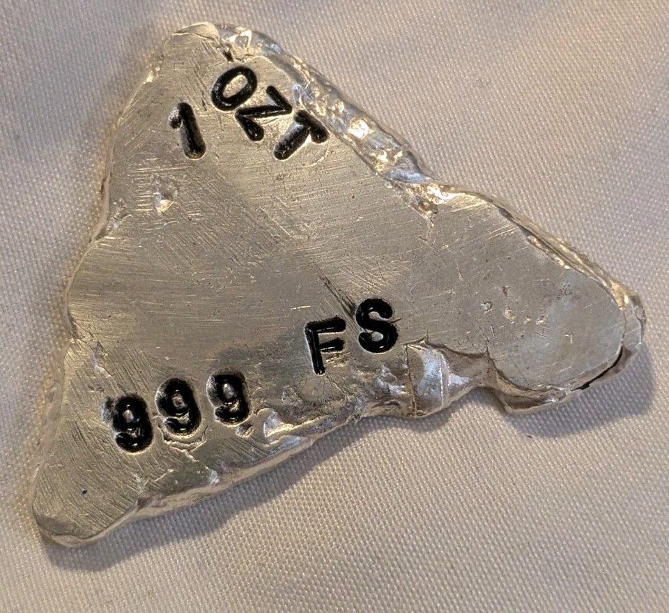Ultra Rare 1oz 999 Silver Trimgle By Flawless Metals With Tin Case And ...
