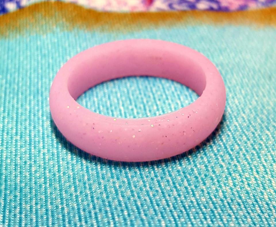 Glow Dark Glitter Sparkling Sparkle Women Silicone Wedding Sport Ring 6 ...