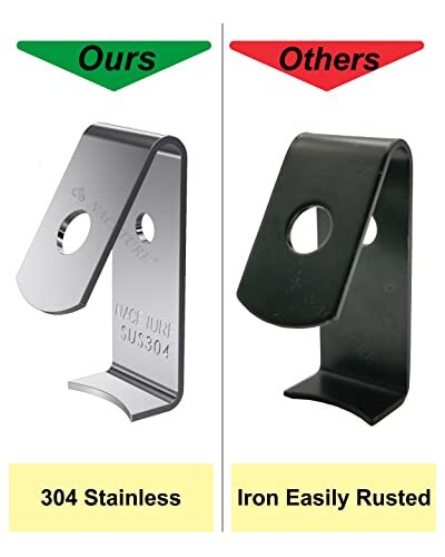 12 Pack Stainless Steel Plant Hangers Flower Pot Clips - Outdoor Wall ...