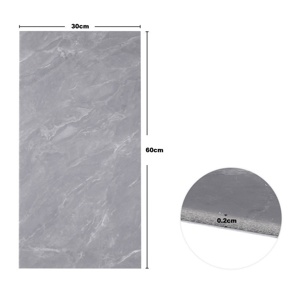 10pcs Self-Adhesive Grey Marble PVC Cladding Wall Panels for Bathroom ...