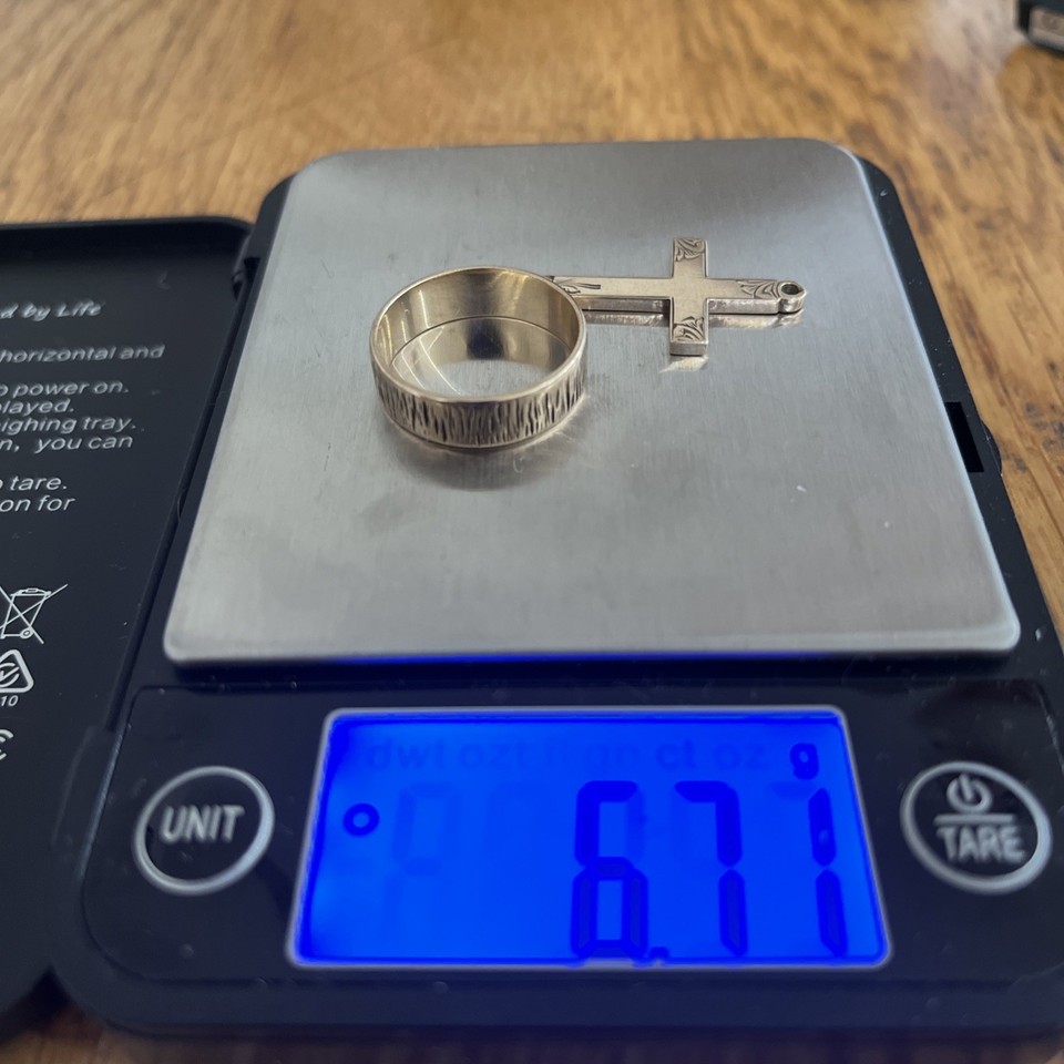 9k Gold Ring & 9k Gold Cross 6.71 g Approx | eBay UK
