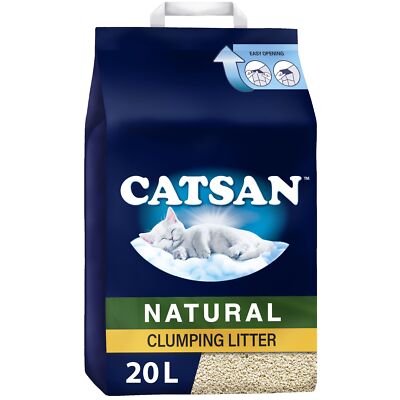 Catsan Natural Clumping Cat Litter 20 Litre Bag, 100 Percent ...