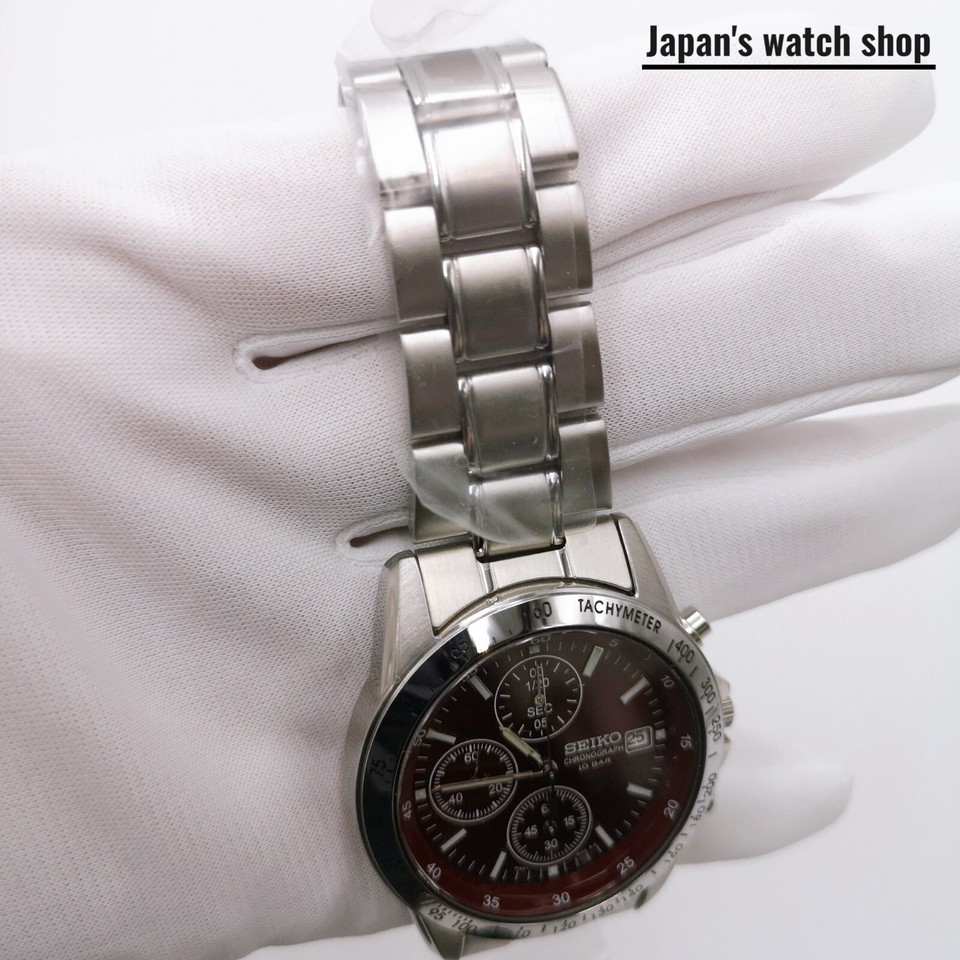 SEIKO SEIKO SPIRIT SBTQ045 Chronograph Men's Watch 10 BAR Red New in ...