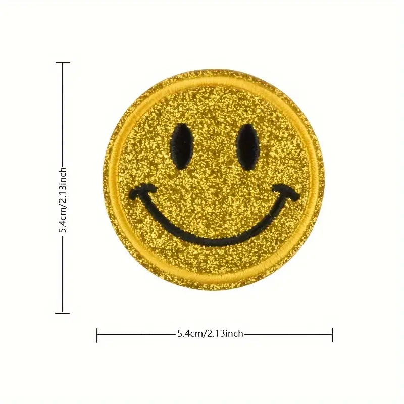 Smiley Face Patch Embroidered Iron-on Applique Happy Crafts FREE ...