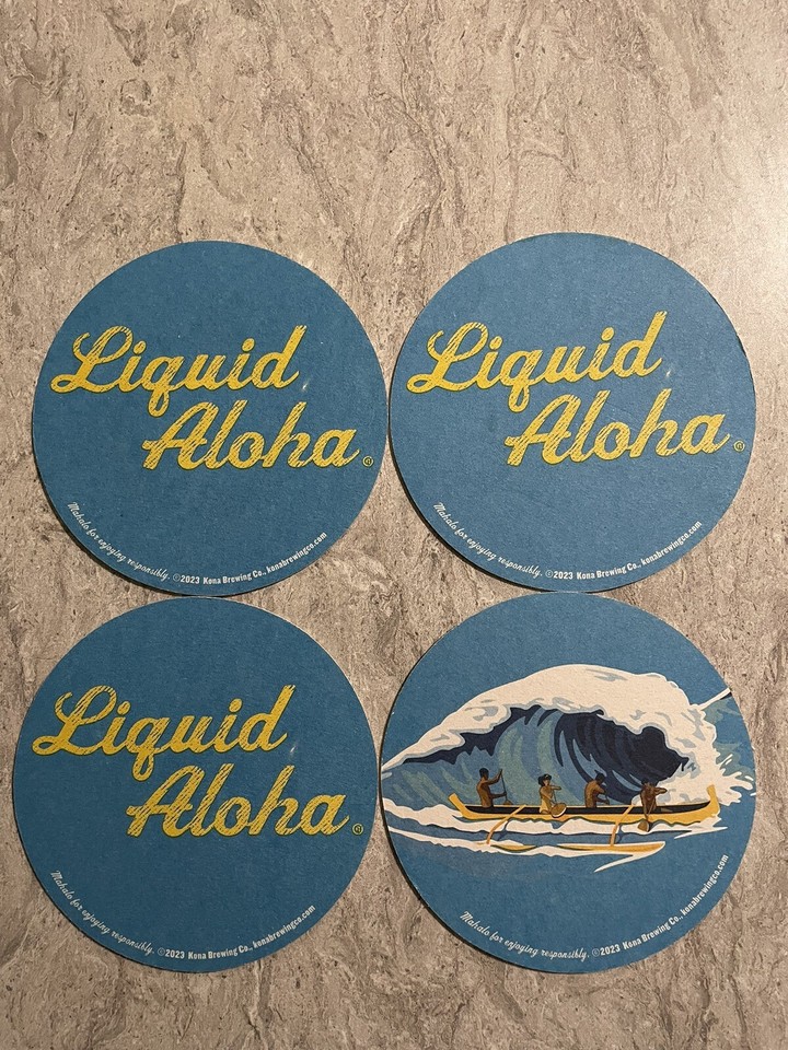 New Set of 4 Kona Big Wave Liquid Aloha Coasters | eBay
