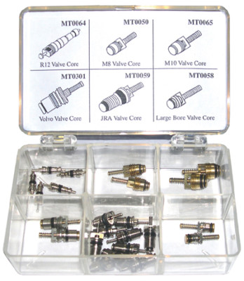 NEW AC SCHRADER VALVE CORE ASSORTMENT KIT- 6 DIFFERENT CORES- MT9593 | eBay