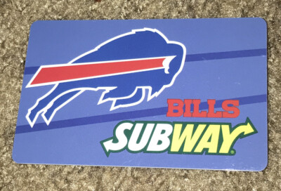 SUBWAY BUFFALO BILLS GIFT CARD NFL NO VALUE 2015 COLLECTIBLE US NEW | eBay