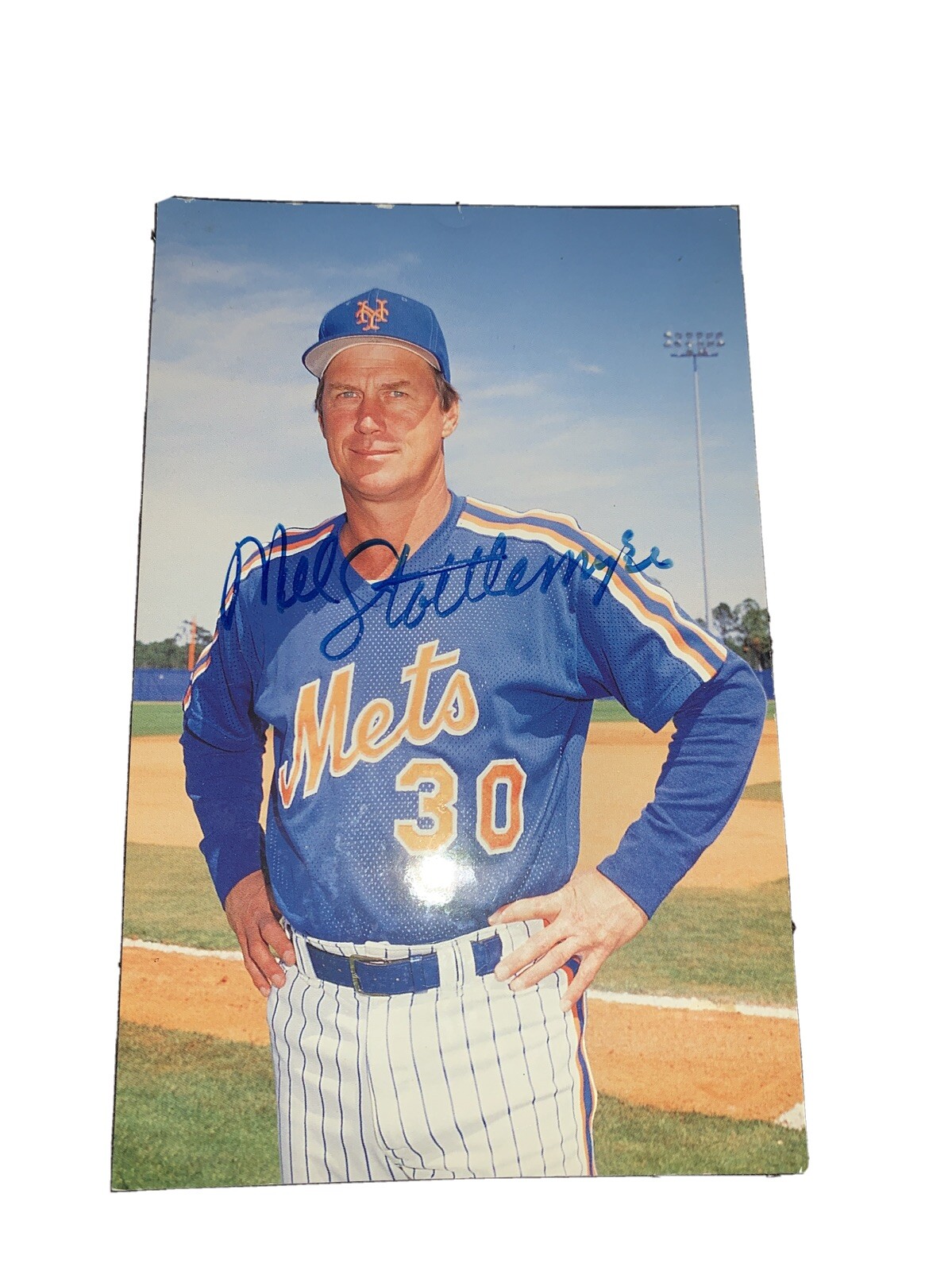 Mel Stottlemyre Autograph Signed Postcard New York Mets 1986 Pitching ...