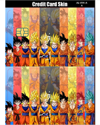 Dragonball Z Goku Credit Card Smart Sticker Skin Pre-cut Small Chips ...