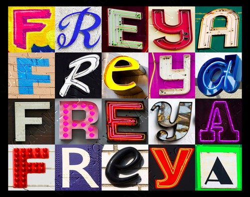 FREYA Name Poster featuring photos of actual sign letters | eBay