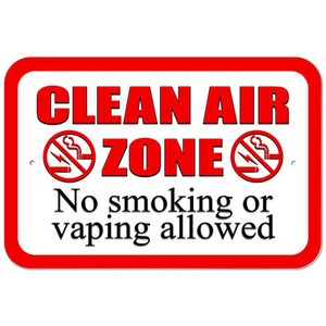 Plastic Sign Clean Air Zone No Smoking or Vaping Allowed Symbols | eBay