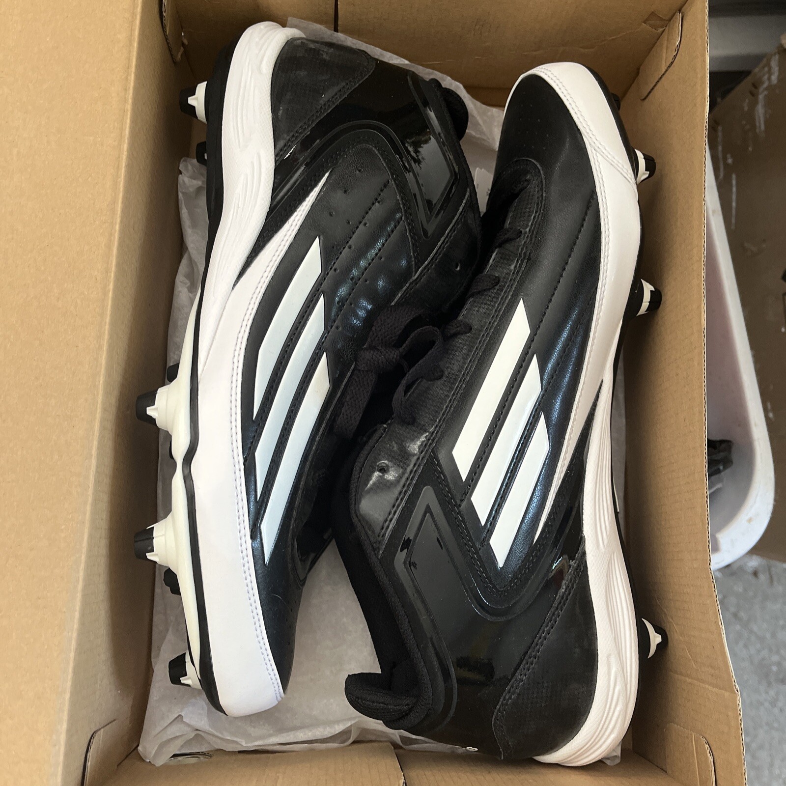 Adidas Men's Lightning MD Football Cleats Lace Up Black/Silver #G20579 ...