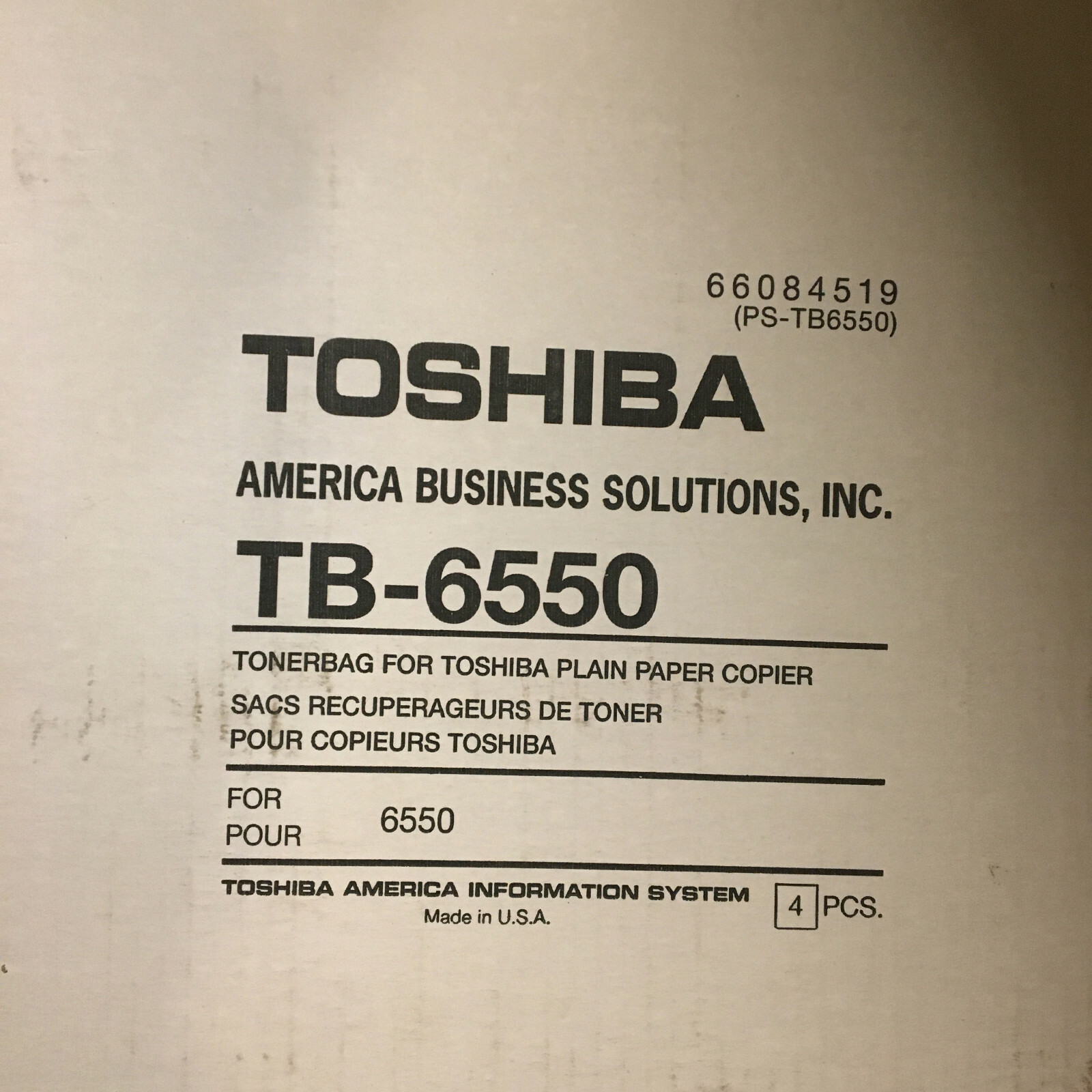 Box of 4 Toshiba TB-6550 Toner Bag Waste Toner Bags Bottles CONTAINER ...