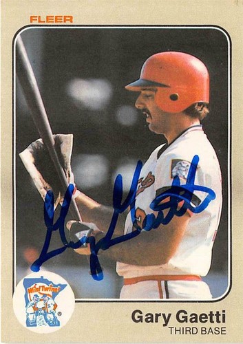 Gary Gaetti autographed baseball card (Minnesota Twins) 1983 Fleer #613 ...