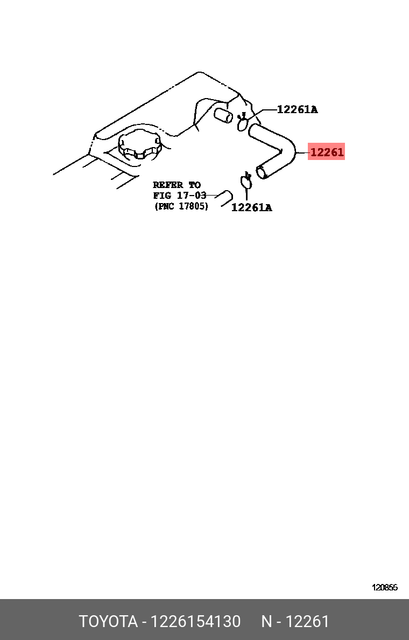 Genuine OE crankcase breather vent tube 1226154130 for TOYOTA 12261 ...