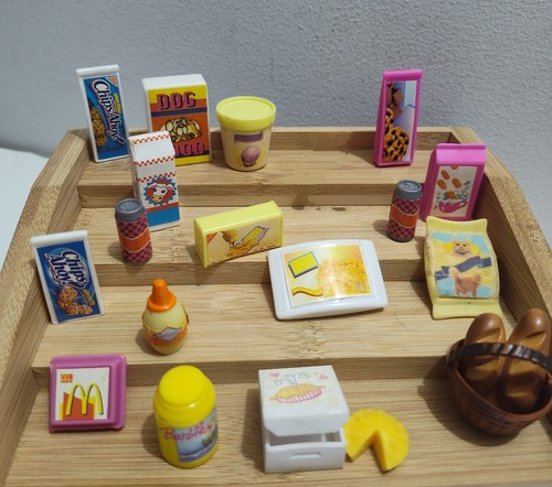 18 Barbie Doll Food Drinks Pet Accessories Pie In Box McDonalds Chips ...