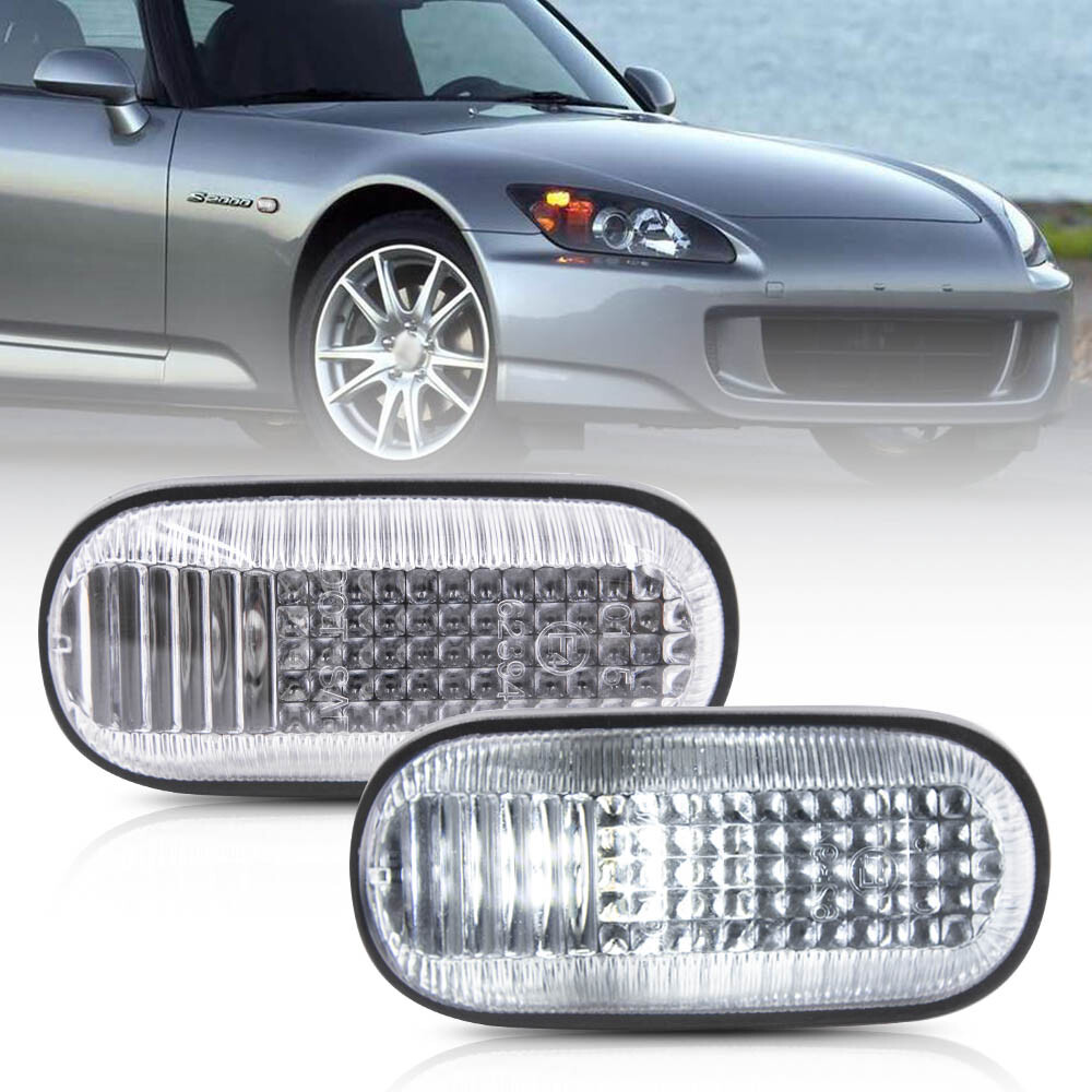 Clear Lens White Led Front Side Marker Light for 00-09 Honda S2000 S2K ...