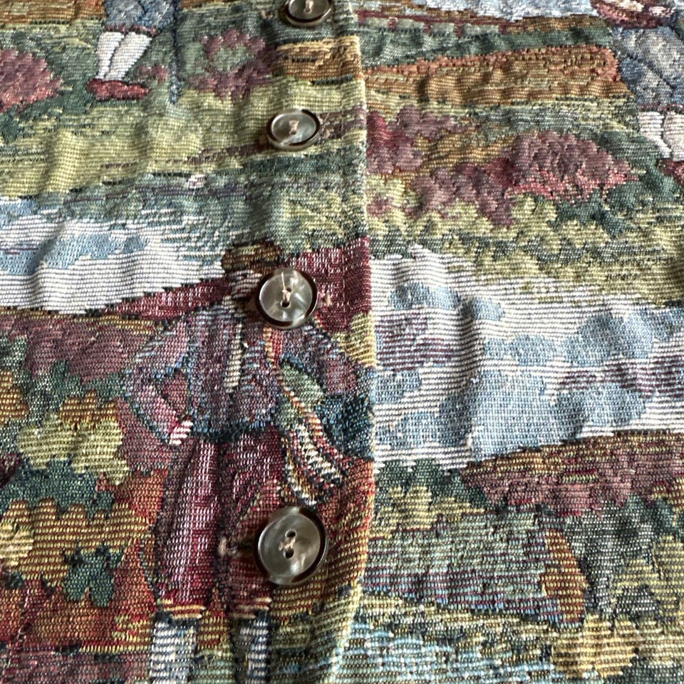 Tapestry Golf Vest Women’s Medium Chelsea Studio Vintage Button | eBay