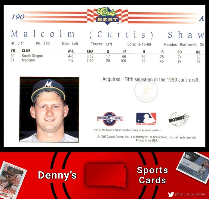 1992 Classic Best #190 Malcolm Shaw Modesto A's Baseball Card | eBay