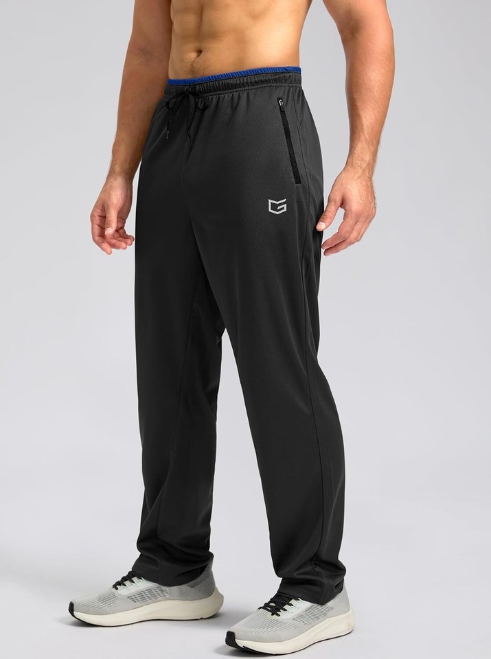 G Gradual Men's Sweatpants Open Bottom, Workout Pants with Medium, 01 ...