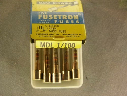 5 Cooper Bussman MDL1/100 10mA Time Delay Fuses | eBay