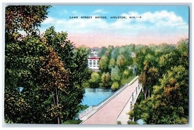 c1940 Aerial Lawe Street Bridge Appleton Wisconsin WI Vintage Antique ...