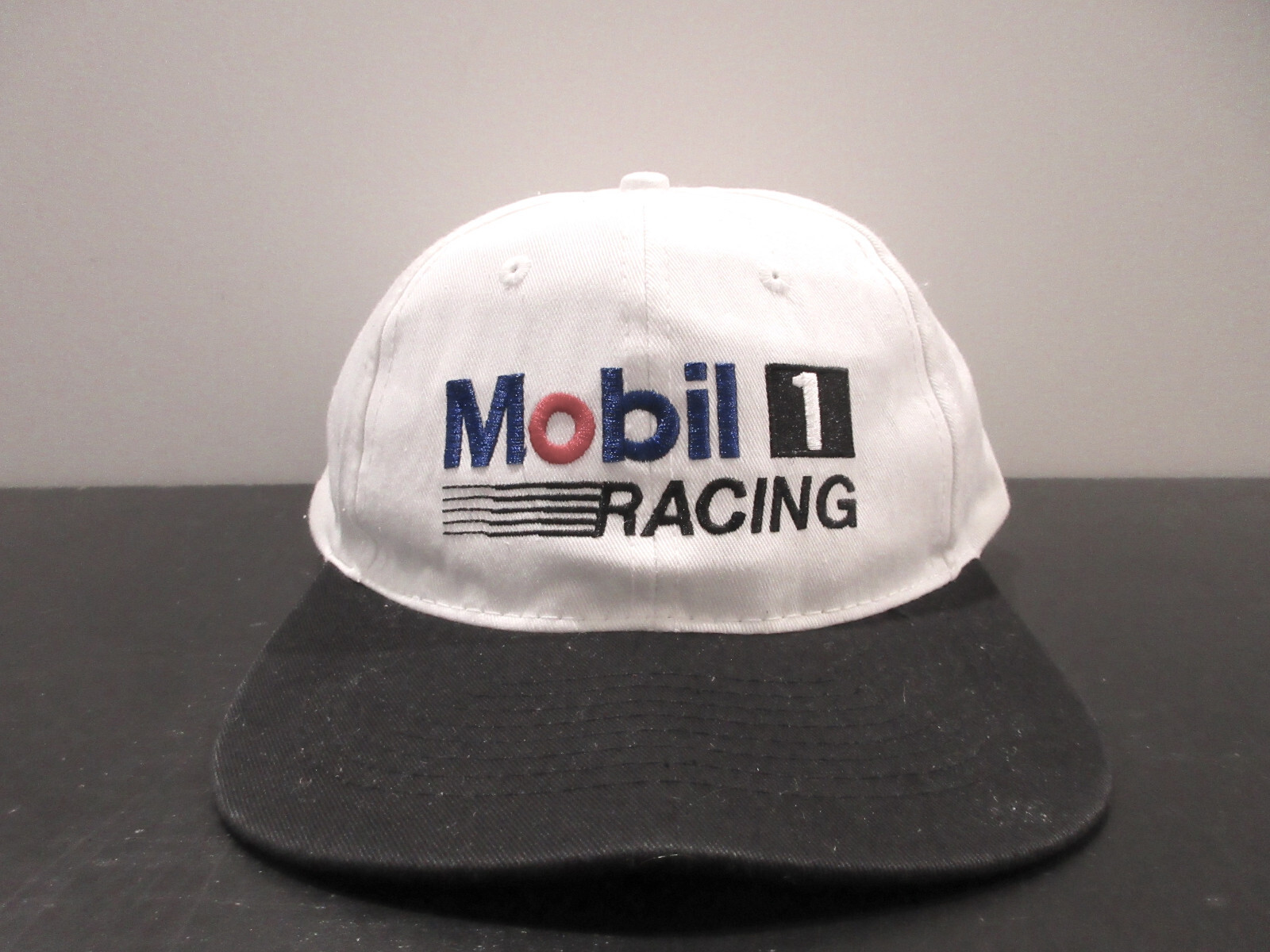 Mobil Hat Cap Snap Back White Black Logo Team Race Ad… - Gem