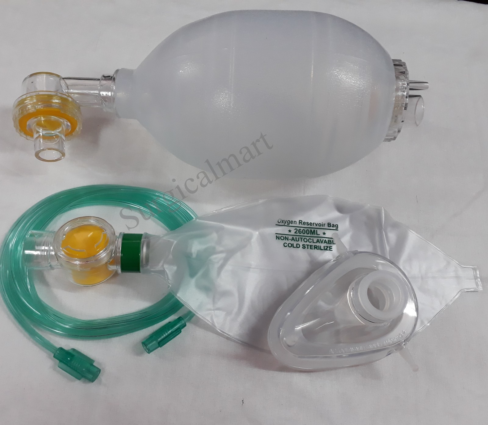Ambu Bag Manual Oxygen Resuscitator Silicon Oxygen Kit WithTube First ...