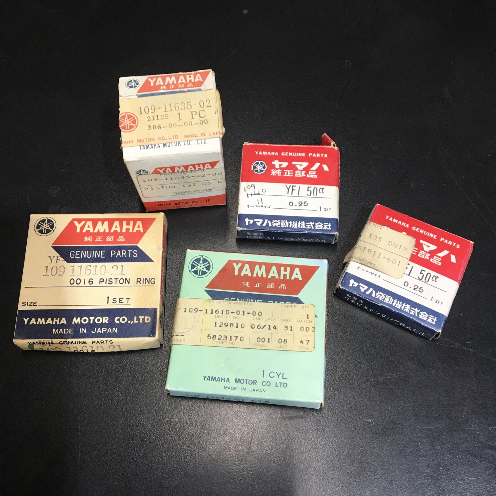 1964-1966 YAMAHA YF1 50, YB 50 PISTON AND RINGS 109-11635/109-11610-01 ...