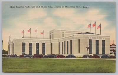Linen~Sam Houston & Music Hall In Houston TX Civic Center~Vintage ...