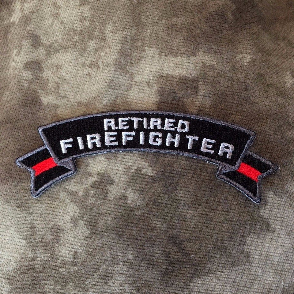 Thin Red Line Retired Firefighter Small Rocker Patch | eBay