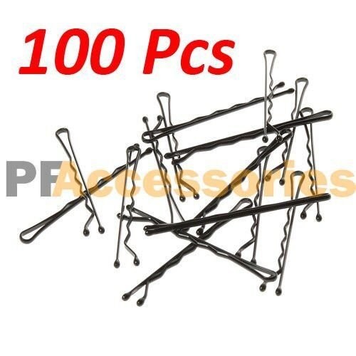 100 Pcs Regural 2" inch Bobby Pins Hair Grips Clips Classic Style Black ...
