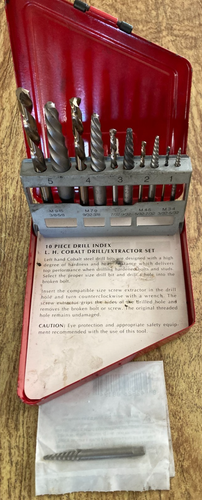 Matco Tools Mechanics DEK 10 LH Cobalt Drill Bit and Extractor Set - 10 ...