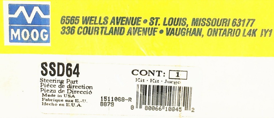 Moog Steering Damper Kit SSD64 NOS | eBay