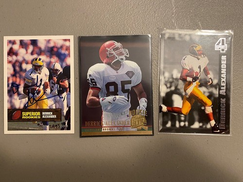 Derrick Alexander | Lot of 3 Cards | Browns | Michigan | ROOKIE ...