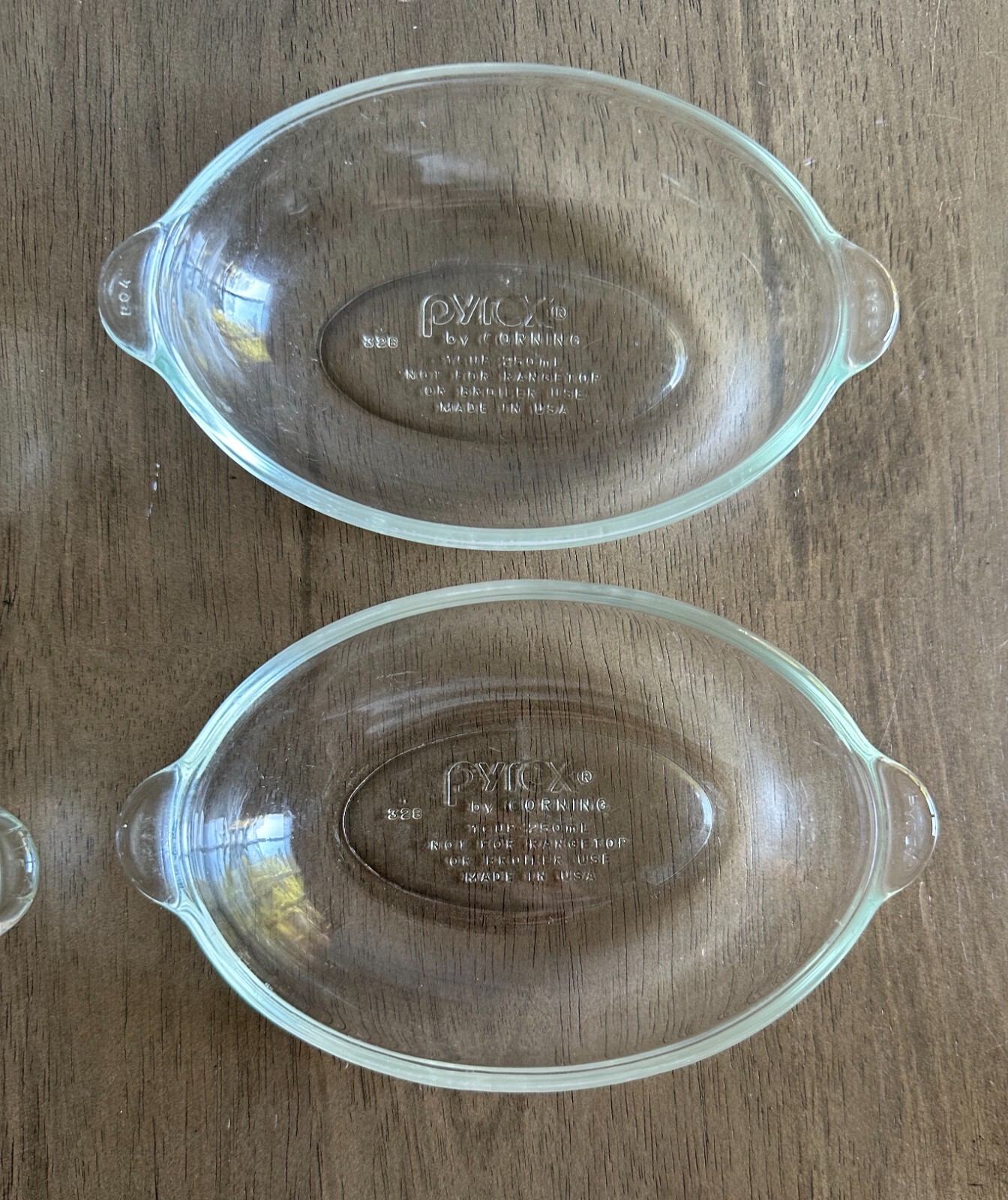 Pyrex #328 Clear Glass Individual Oval Baking Dishes 1 Cup - Lot of 4 ...