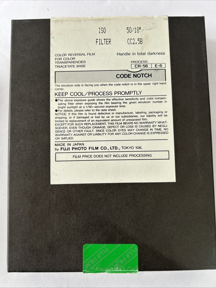 Fujifilm Fuji Velvia RVP Sheets Color Reversal Film Expired 1997 *Read ...